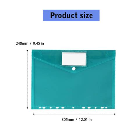 A4 File Folder Clear File Bag 11 Hole Edge Document Folder With Label Pocket Document Bag School