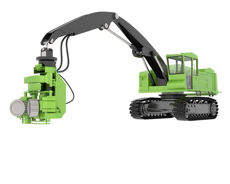 Tree Cutting Machine Isolated On Background 3d Rendering