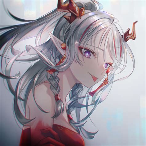 Safebooru 1girl P Arknights Bandeau Bangs Bare Shoulders Breasts
