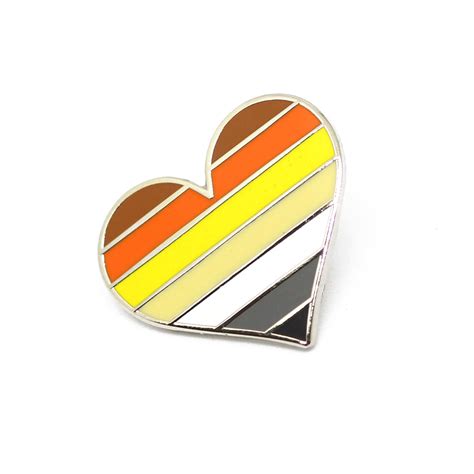 Pride Lgbtq Gay Bear Flag Heart Enamel Pin Compoco