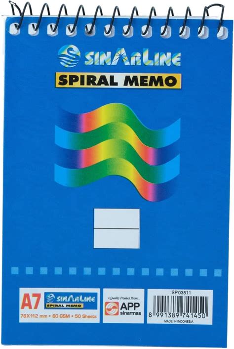 Sinarline 80 Sheets Top Spiral Note Book Handy Fit 716 112 Cm Perfect For For To Do Lists