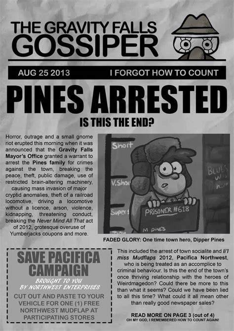 Gravity Falls Gossiper August 25th 2013 By Jamooneyart On Deviantart