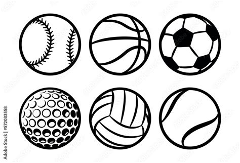 Sports Balls Black And White