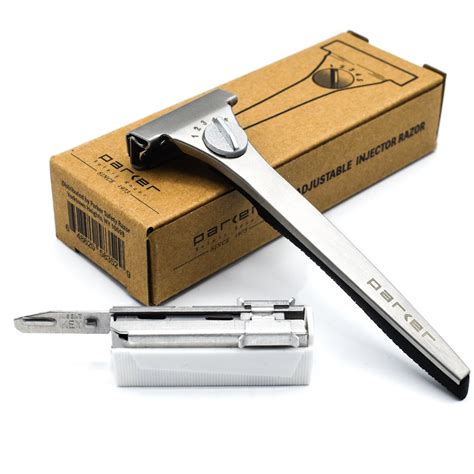 Parker Adjustable Injector Razor Comes With 20pc Injector Blades