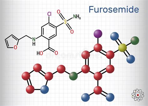 Furosemide Frusemide Molecule Diuretic Drug Is Used To Treat