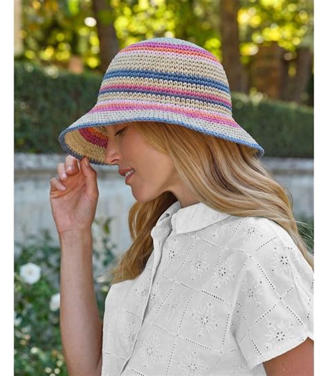 Multi Bright Stripe Garden Sun Hat Woolovers Uk