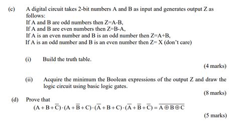 Solved C A Digital Circuit Takes Bit Numbers A And B As Chegg