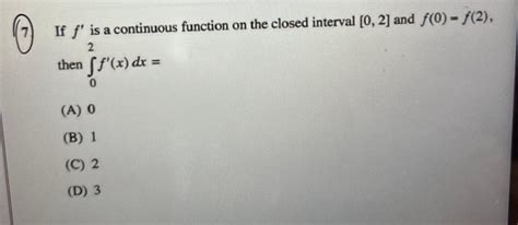 Solved If F Is A Continuous Function On The Closed Interval Chegg