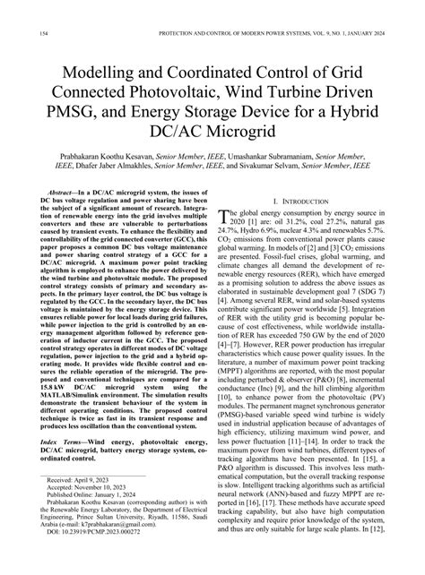Pdf Modelling And Coordinated Control Of Grid Connected Photovoltaic