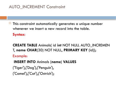 Sql Data Definition Languageddl Command Pptx Databases