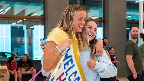 Claire Hutton Surprises New Current Teammate And Bestie Ally Sentnor At Kansas City Airport