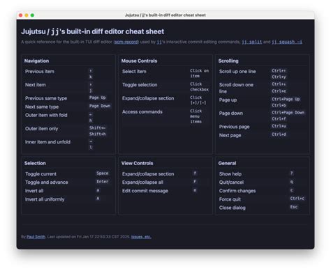 Cheatsheet For Jjs Builtin Diff Editor · Paul Smith