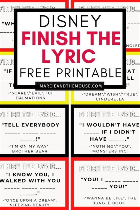 Finish The Lyrics Game Template
