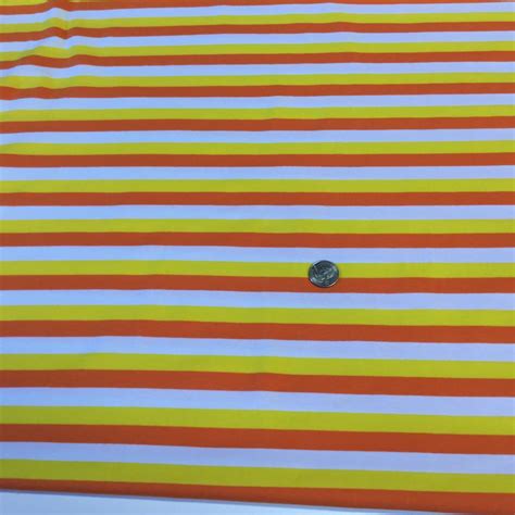 Yellow Orange White “candy Corn” Stripes Purpleseamstress Fabric