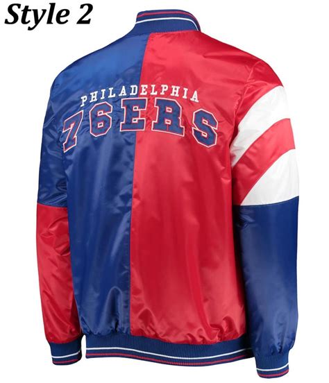 Satin Varsity Royal Bluered Philadelphia 76ers Jacket Jackets Masters