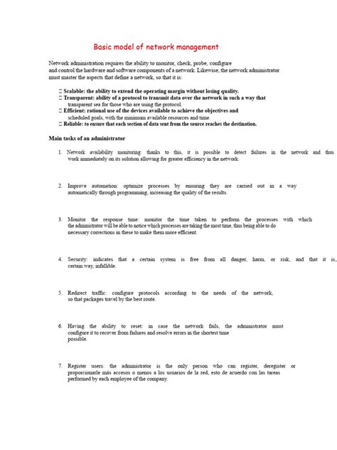 Basic Network Management Model Pdf Common Object Request Broker