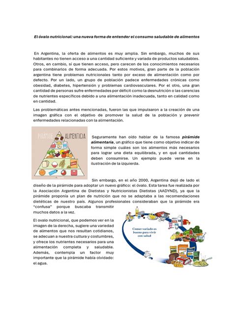 El Óvalo Nutricional En Argentina Pdf Nutrición Dieta Y Nutrición
