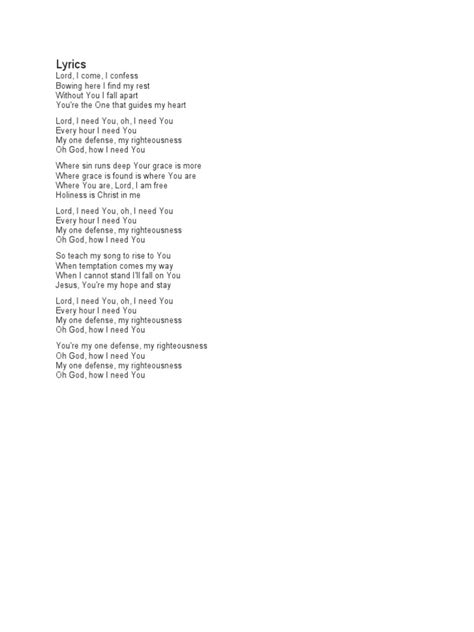 Lord I Need You Steven Devassy Pdf