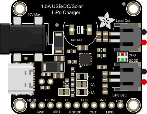 How To Use Adafruit Bq24074 Solar Dc Usb Lipo Charger Pinouts Specs