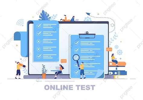 Checklist Illustration Vector Art PNG Online Testing Background Vector Illustration With