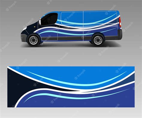 Premium Vector Van Wrap Design Template Vector With Wave Shapes Decal