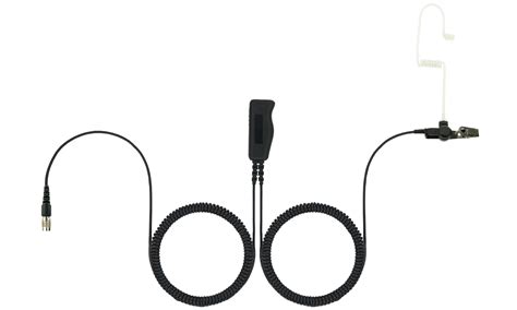Two Wire Acoustic Tube Earpiece Headset With Mic For Quick Disconnect Adapter Earhugger®