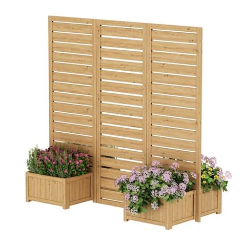 Fufuandgaga Brown Outdoor Fir Wood Raised Planter Boxes Nursery Pots Composter For Vegetables
