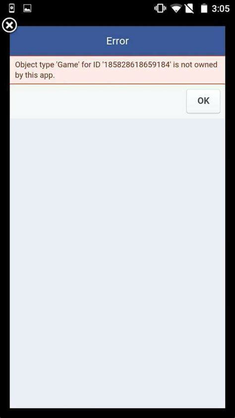 Android Facebook App Requests Object Not Owned By The App Stack