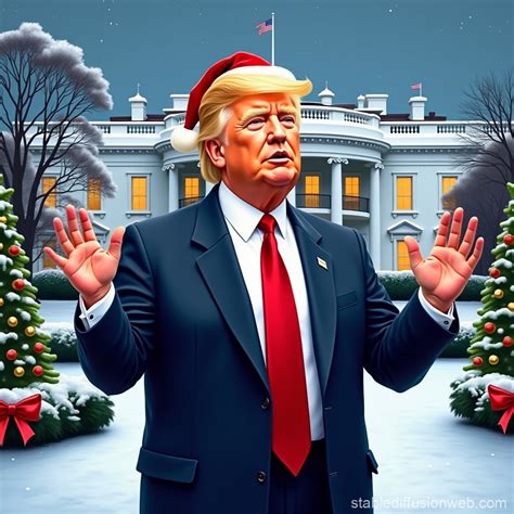 Donald Trump In Festive Holiday Scene Stable Diffusion Online