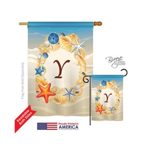 Breeze Decor 30181 Summer Y Monogram 2 Sided Vertical Impression House
