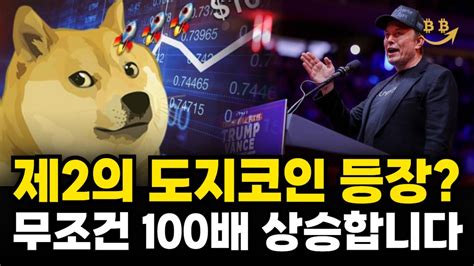 도지코인 분석 제2의 도지코인 등장 무조건 100배 이상 폭등합니다 트럼프 일론 머스크 도지코인 다음으로 상승할 밈코인