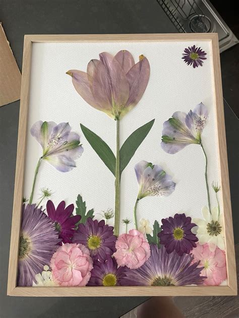 Whimsical Pressed Flower Frame Pressed Flower Art Pressed Flowers