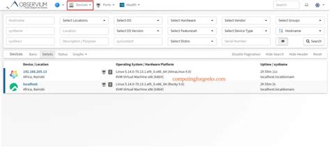 Install Observium Monitoring Tool On Rocky AlmaLinux ComputingForGeeks