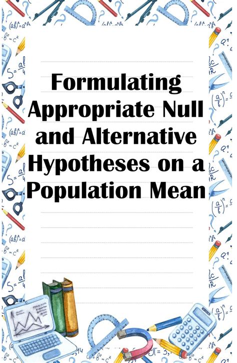 solution formulating appropriate null and alternative hypotheses on a
