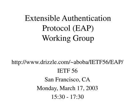 Ppt Extensible Authentication Protocol Eap Working Group Powerpoint Presentation Id 6890019