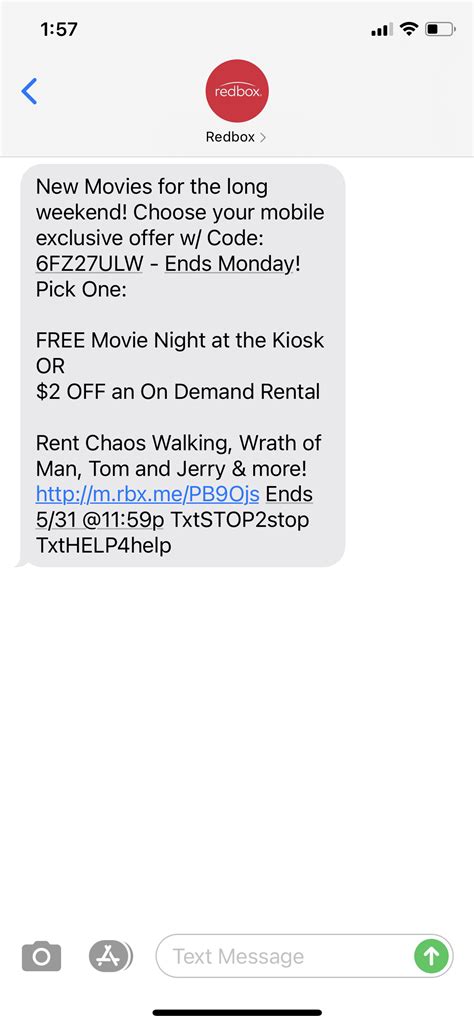redbox text message marketing example 05 29 2021 sms archives