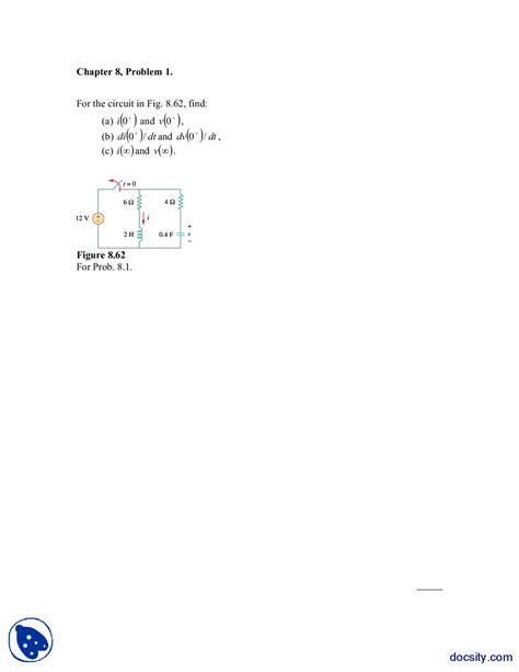 Chapter 08 Electrical Circuit Analysis Problem Solutions Exercises Electrical Circuit Analysis