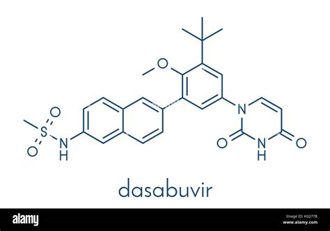 Dasabuvir Hepatitis C Virus Drug Molecule Skeletal Formula Stock