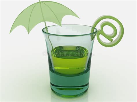 Glass With Umbrella E Mail Stock Illustration Illustration Of Cafe