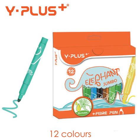 Yplus Elephant Jumbo Fibre Pen 12 Colorset Shopee Singapore