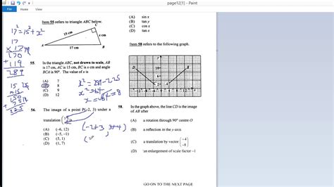 Csec Geometry Multiple Choice Past Papers Part 2 Youtube