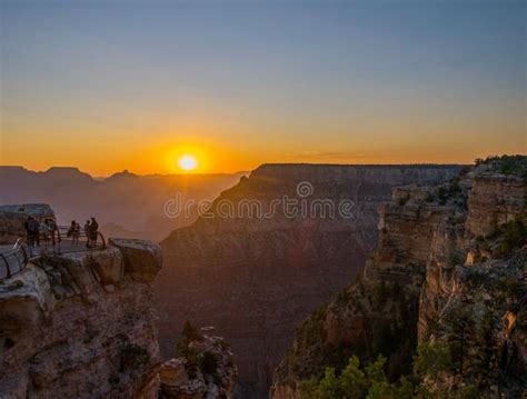 Sunrise At South Rim Grand Canyon National Park Mather Point Editorial