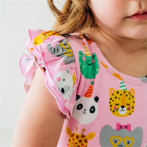 Pink Party Pals Flutter Skater Dress Little Sleepies