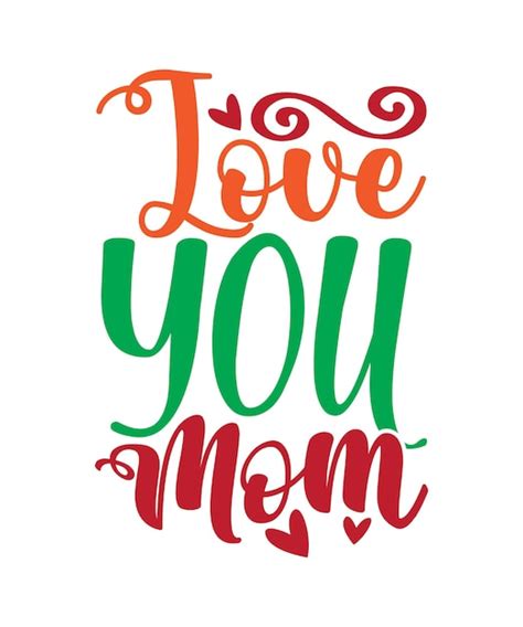 Te Quiero Mamá Diseño De Estilo De Texto Retro Vector Premium