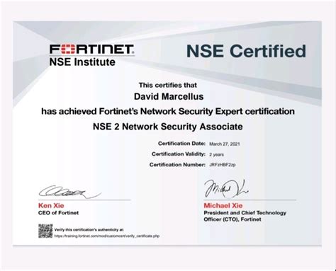 Network Security Associate Fortinet David Marcellus