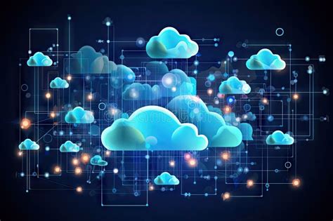 Cloud Technology Data Network Transfer Cloud Computing Digital Background Generative Ai