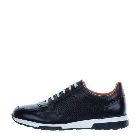 Van Lier Positano Leren Sneakers Navy Blauw Wehkamp