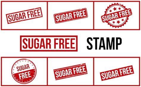 Premium Vector Sugar Free Rubber Stamp Set Vector