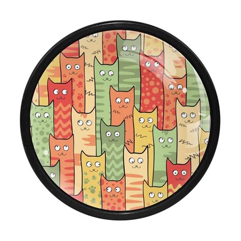 4 Pcs Cute Texture Cats Eyes Knobs For Kitchen Cabinet Cupboard Dresser
