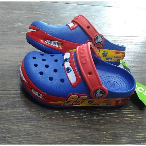 Jual Crocs Cars Lighting Mcqueen 24 Biru Shopee Indonesia